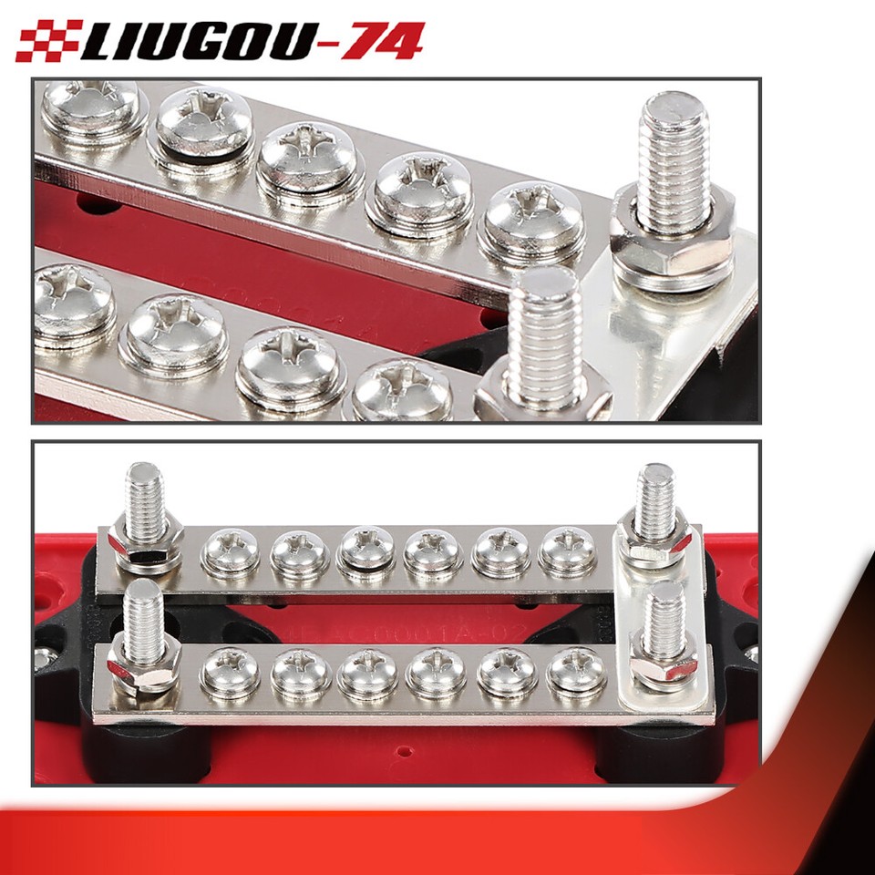 12V Red Terminal Ground Power Distribution Junction Block Heavy Duty ...