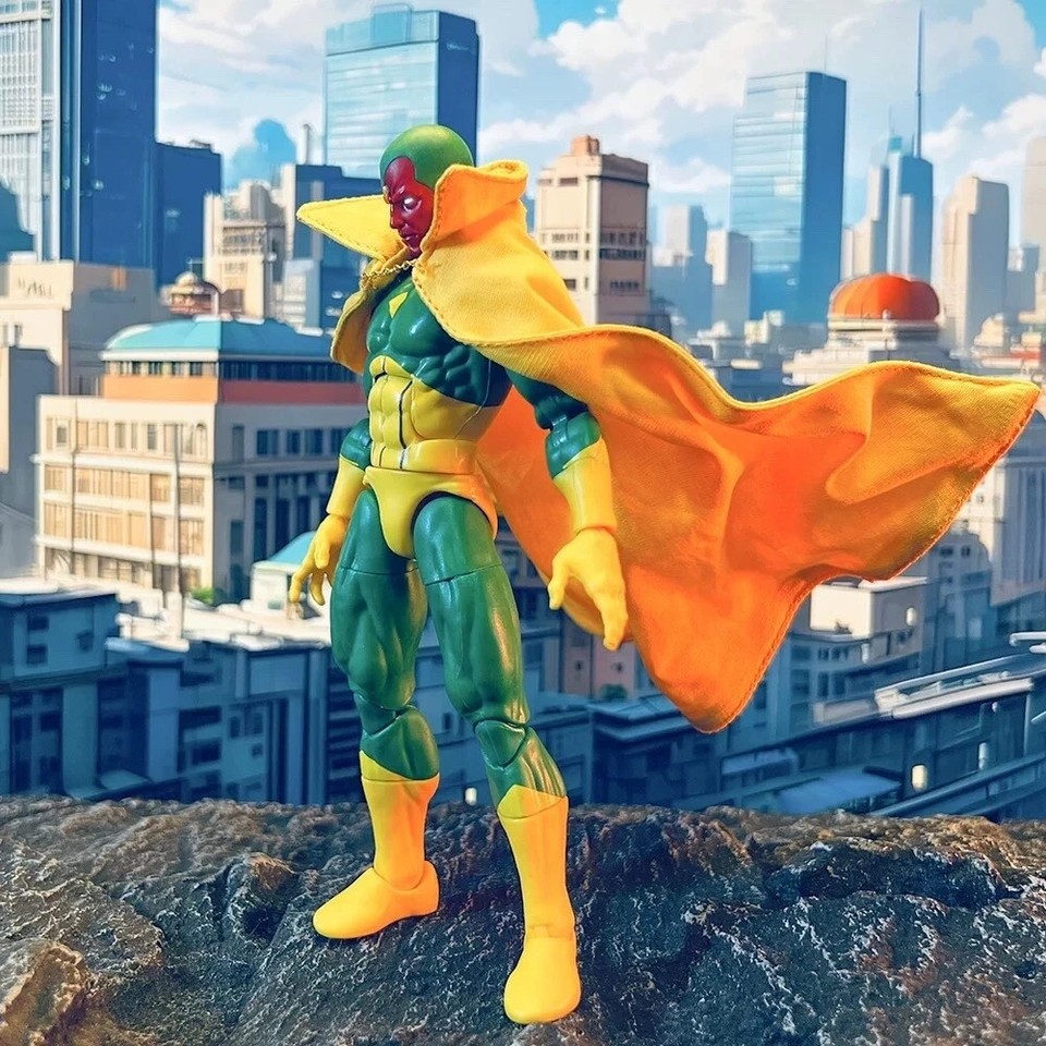 1/12 Custom Wired Yellow Cape for Vision Classic Comic Look Action ...