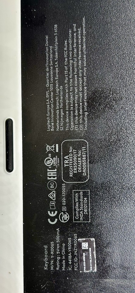 LOGITECH K800 Wireless Illuminated Keyboard Y-R0065~Works~NO Receiver ...