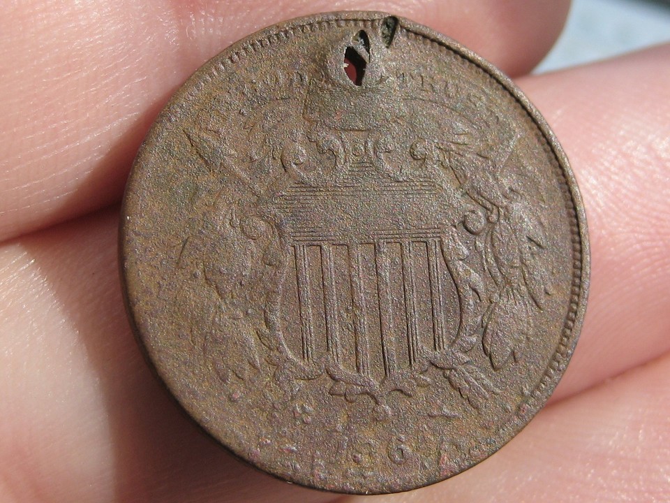 1864 Two 2 Cent Piece- VG/Fine Details, Metal Detector Find? Small ...