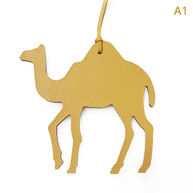 Fashion Camel Shape Leather Pendant Solid Color Animal Keychain Bag ...