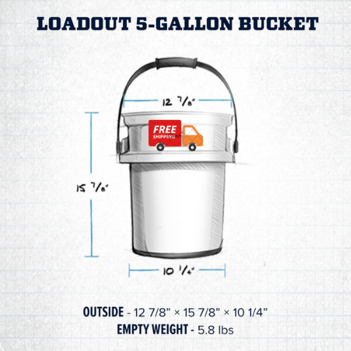 Loadout 5-Gallon Bucket, Impact Resistant Fishing/Utility Bucket ...