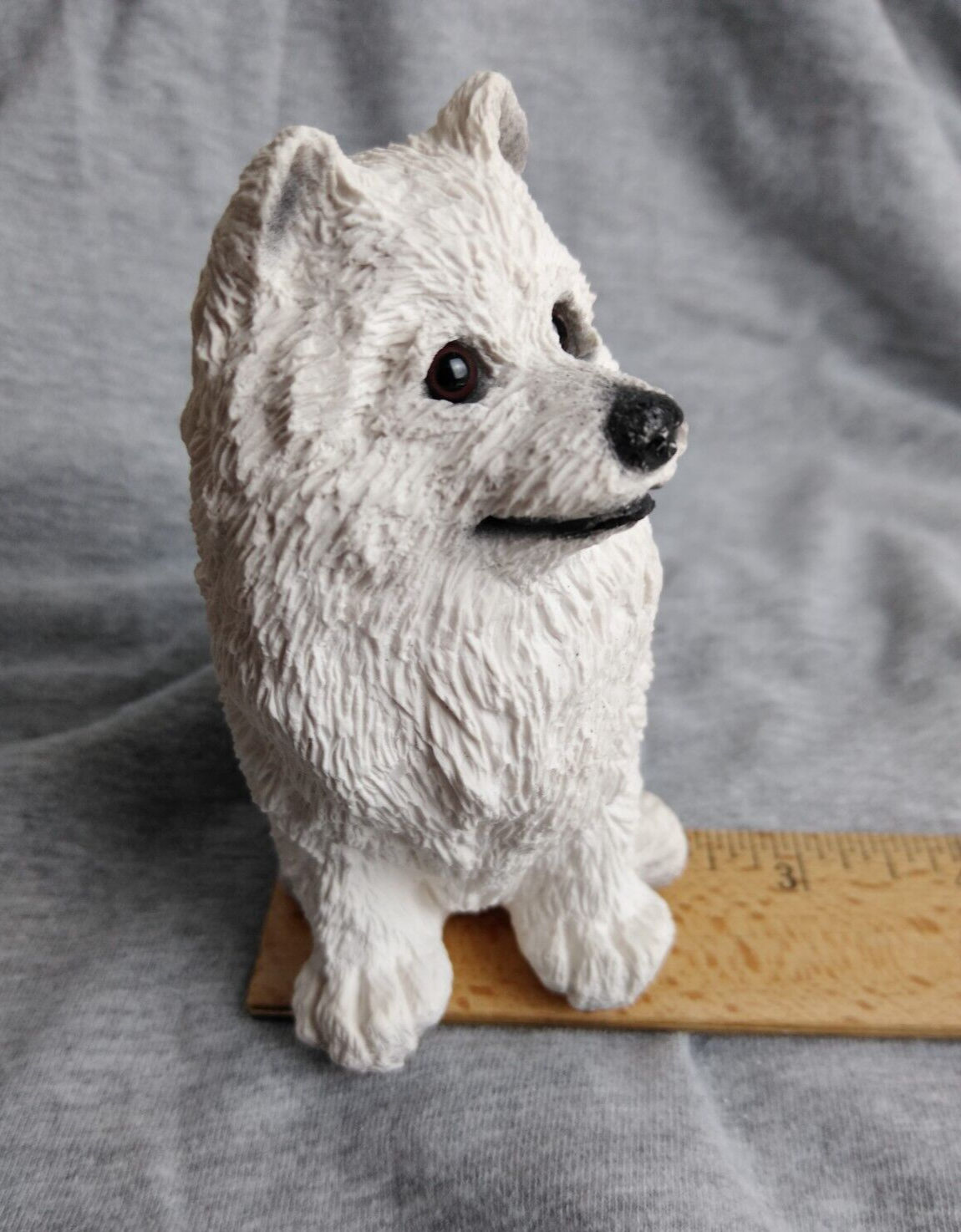 Vintage Stone Critters 1984 UDC Samoyed Dog Figurine Glass Eyes USA | eBay