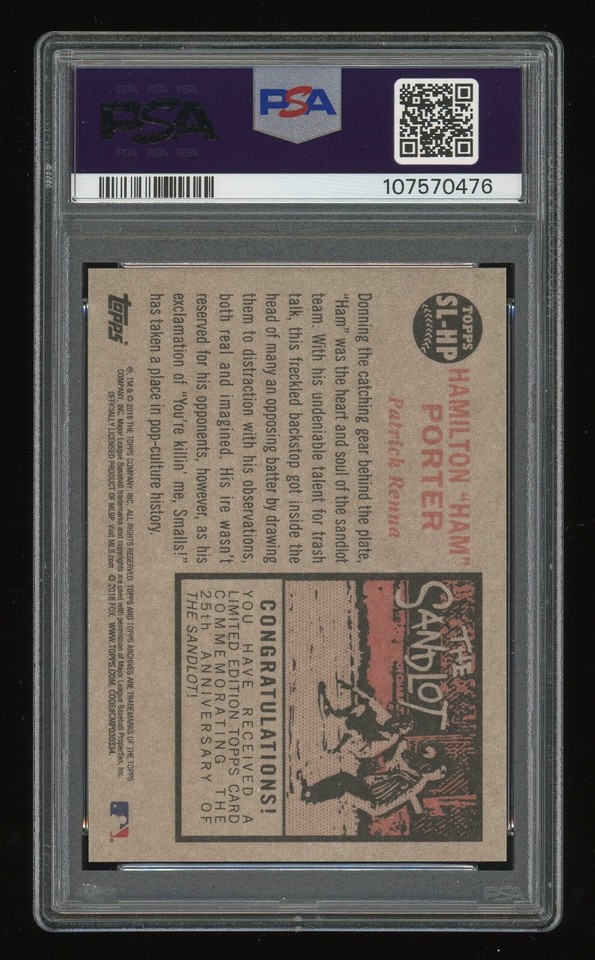 2018 Topps Archives The Sandlot Hamilton Porter "Ham" PSA 9 Mint #SL-HP ...
