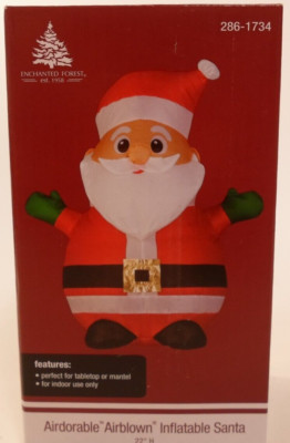 INDOOR Inflatable Christmas Santa Tabletop AIRDORABLE Airblown 22" USB ...