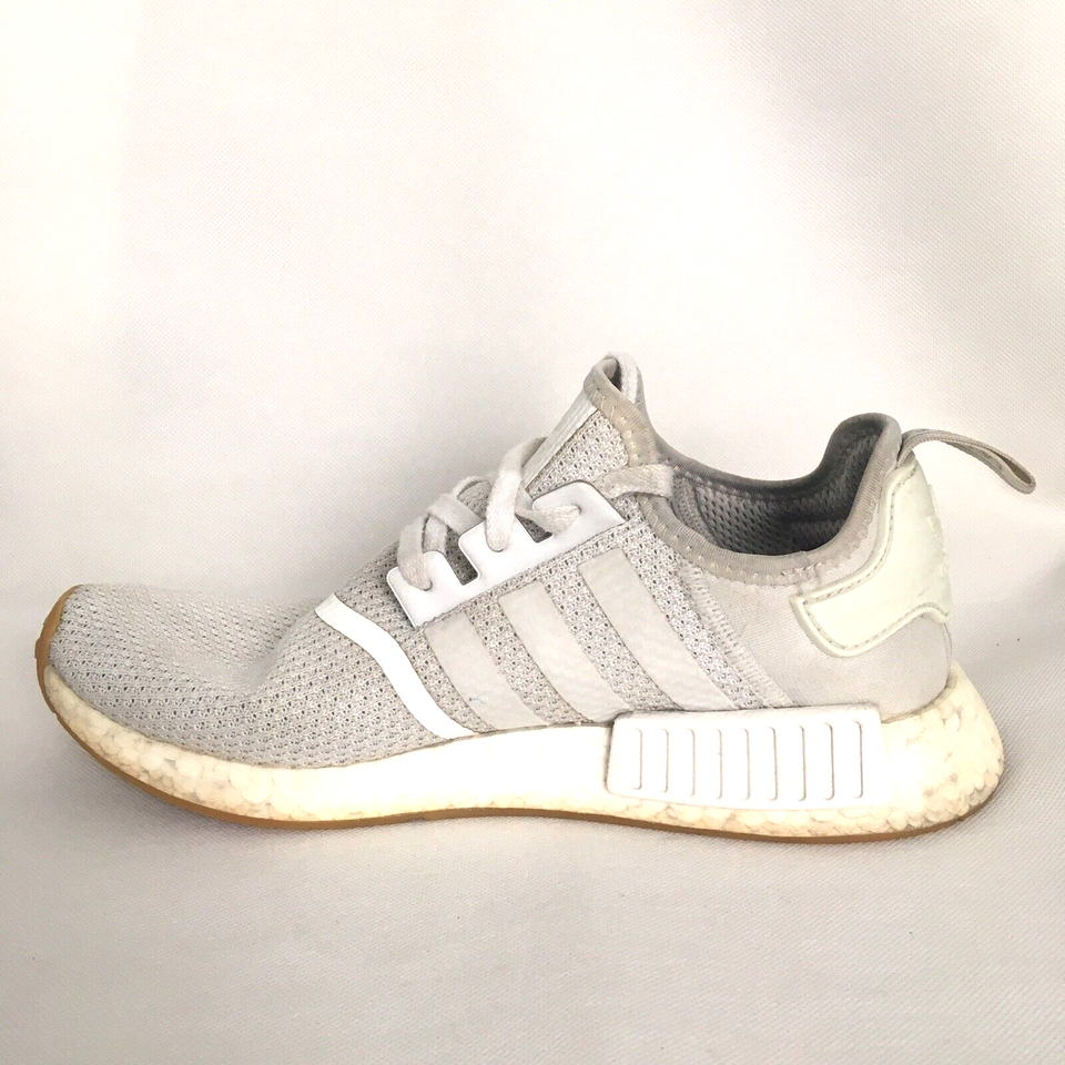 Adidas Nmd R1 Shoes Mens 10.5 Gray White Mesh Running Athletic Casual ...