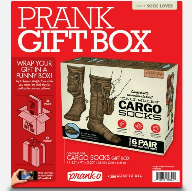 CARGO SOCKS Prank Fake Gag Funny PARODY Joke Gift Box birthday ...