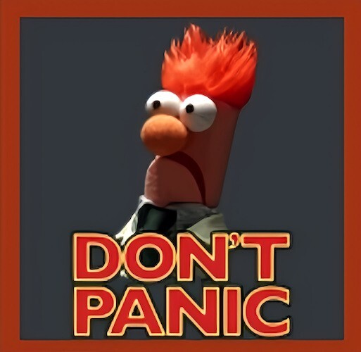 DON'T PANIC Becker Muppets Spaz Scientist Experiments Lab Coat BOOM ...