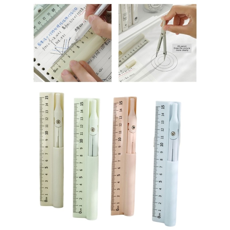 3 in 1 Compass Ruler School Dawing Compass Ruler Tool For Measuring and ...