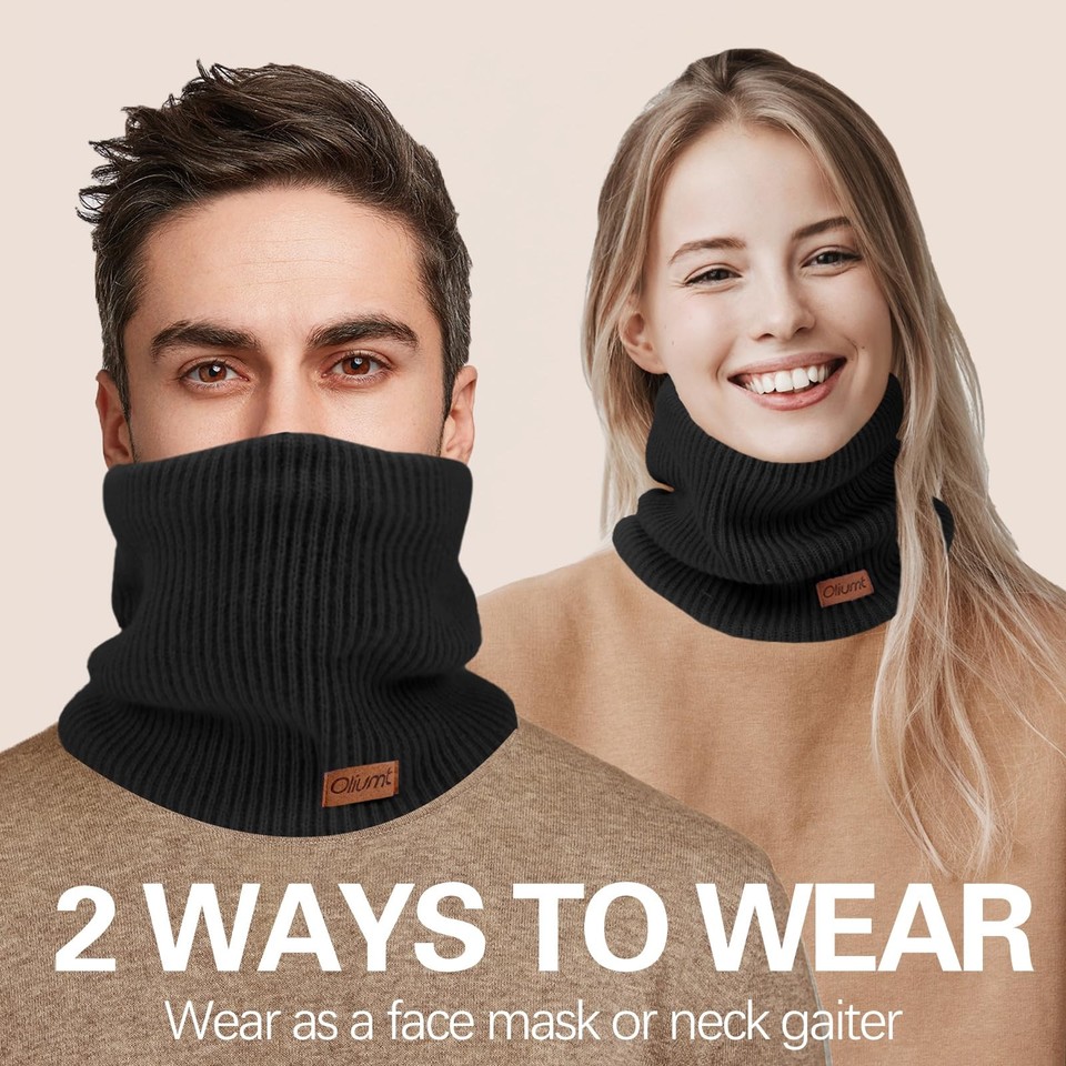 Winter Neck Warmer Men Ski, Neck Gaiter Face Scarf Women Black | eBay