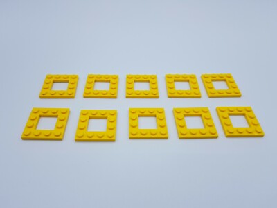 LEGO LOT 10 X PLATE MODIFIED 4X4 WITH 2X2 CUTOUT JAUNE REF 64799/ ...