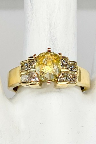 $7000 Certified 2.41ct Natural NO HEAT Yellow Sapphire Diamond 14k Gold ...