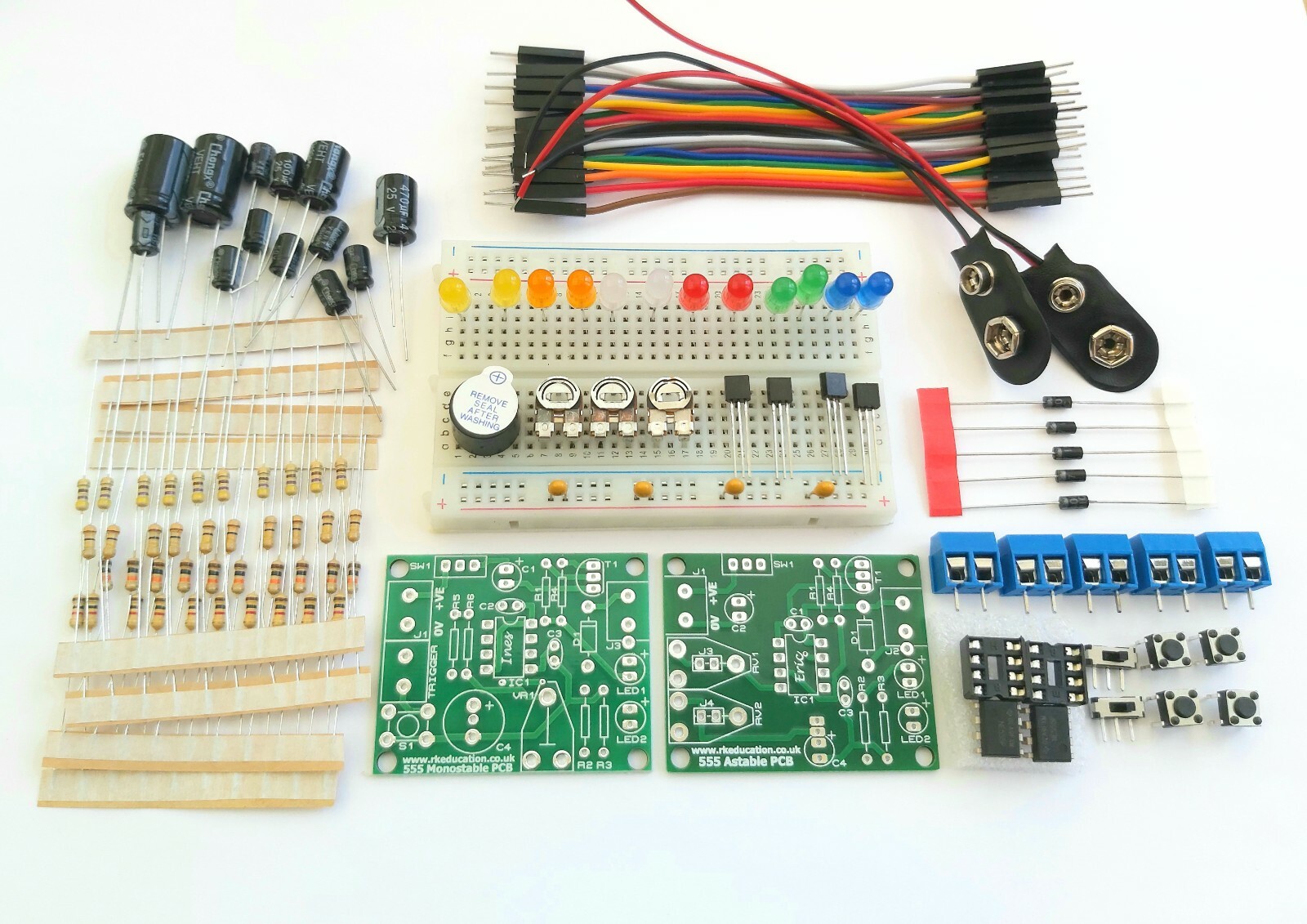 555 Timer Beginners Electronics Prototyping Breadboard Kit PCB - 2 Full ...
