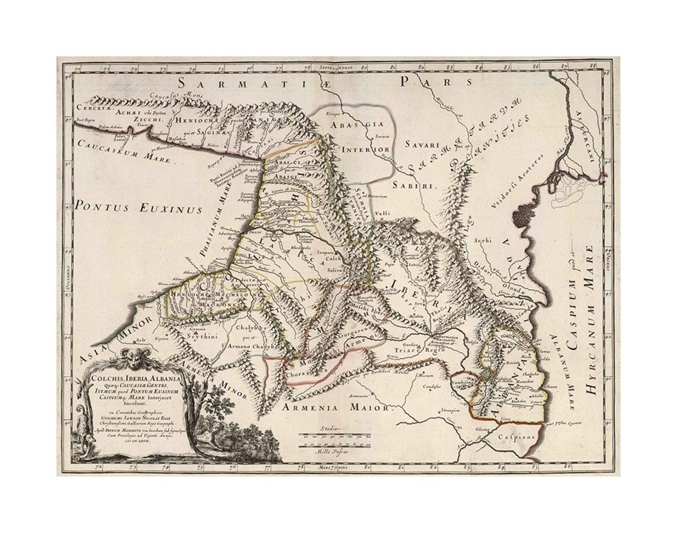 1667 Map|World Atlas Georgia, Caucasus|Vintage Fine Art Reproduction ...