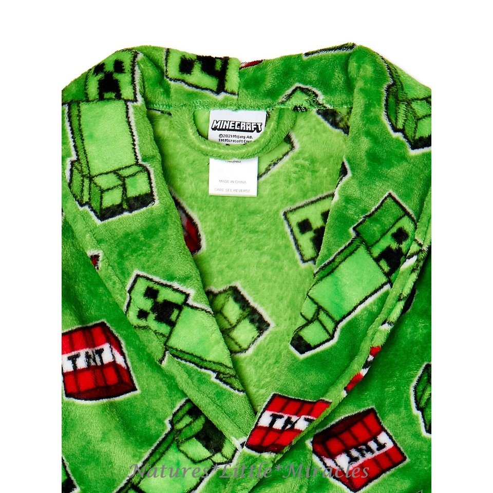 NWT Minecraft Robe Size 6 8 10 12 Boy Bathrobe Pajama Creeper Small ...