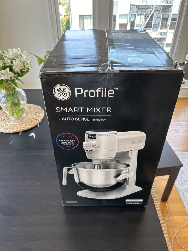 GE Profile 7 Quart Bowl Smart Stand Mixer w/ Auto Sense - Stone White ...