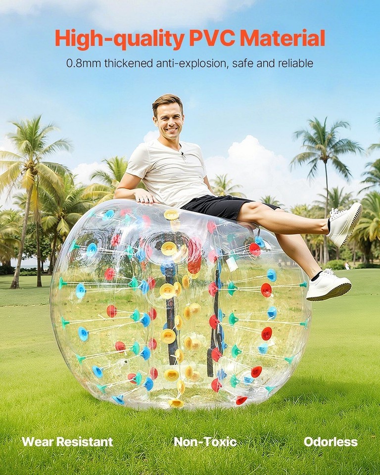 1-Pack 5FT/1.5M Inflatable Bumper Balls PVC Body Sumo Zorb Ball Outdoor ...