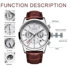 LIGE Mens Luxury Watch Leather Strap Waterproof Quartz Chronograph ...