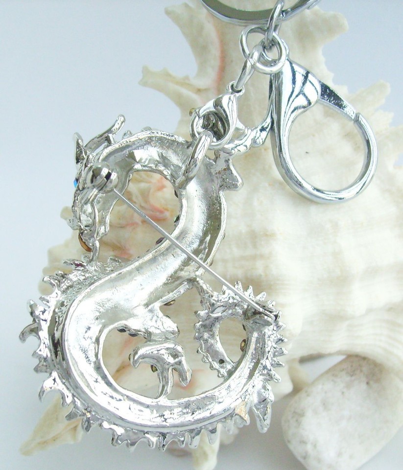 Unique Animal Dragon Keychain Austrian Crystal Pendant Art Decoration ...