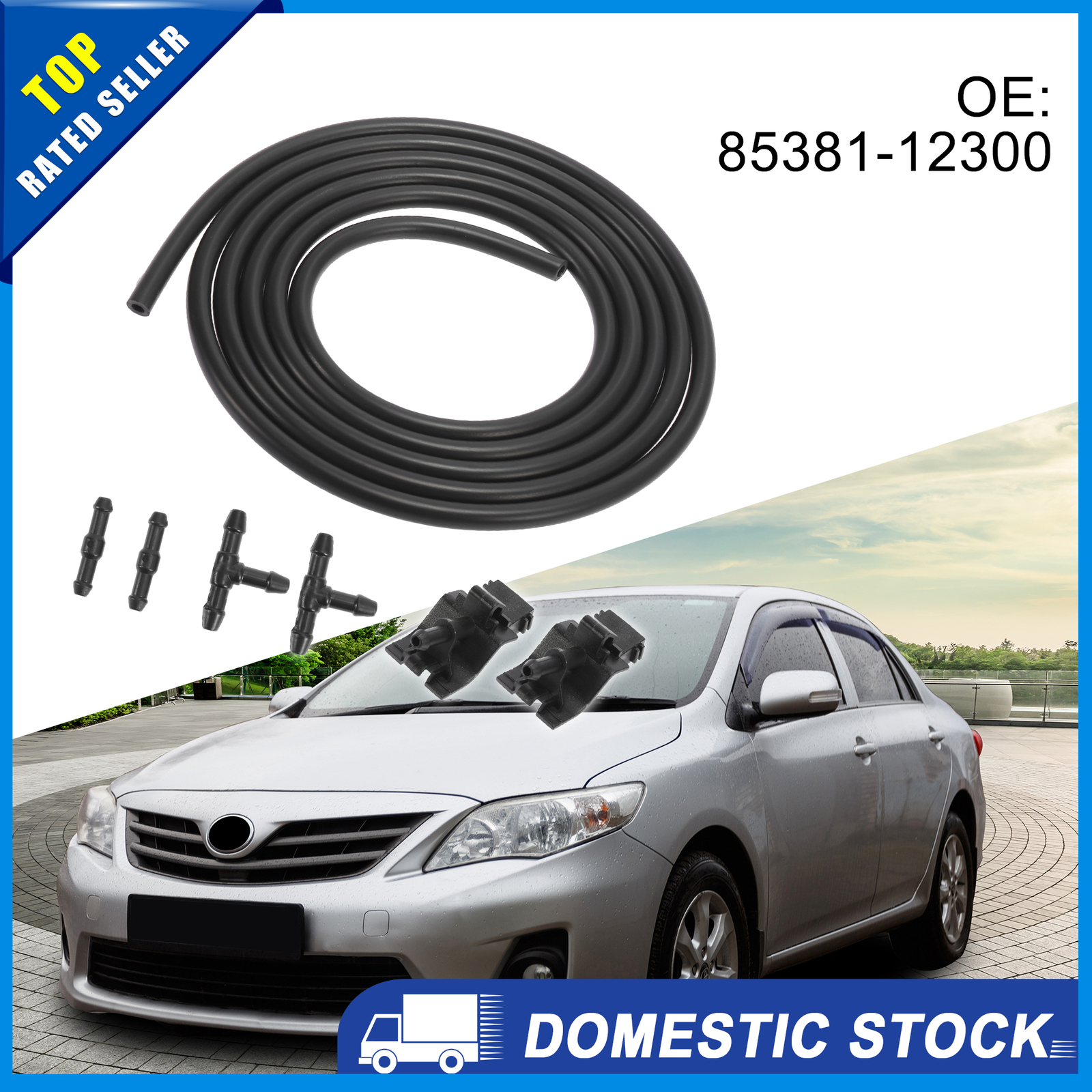 85381-12300 Windshield Washer Nozzles Connectors 7 Pieces for Toyota ...