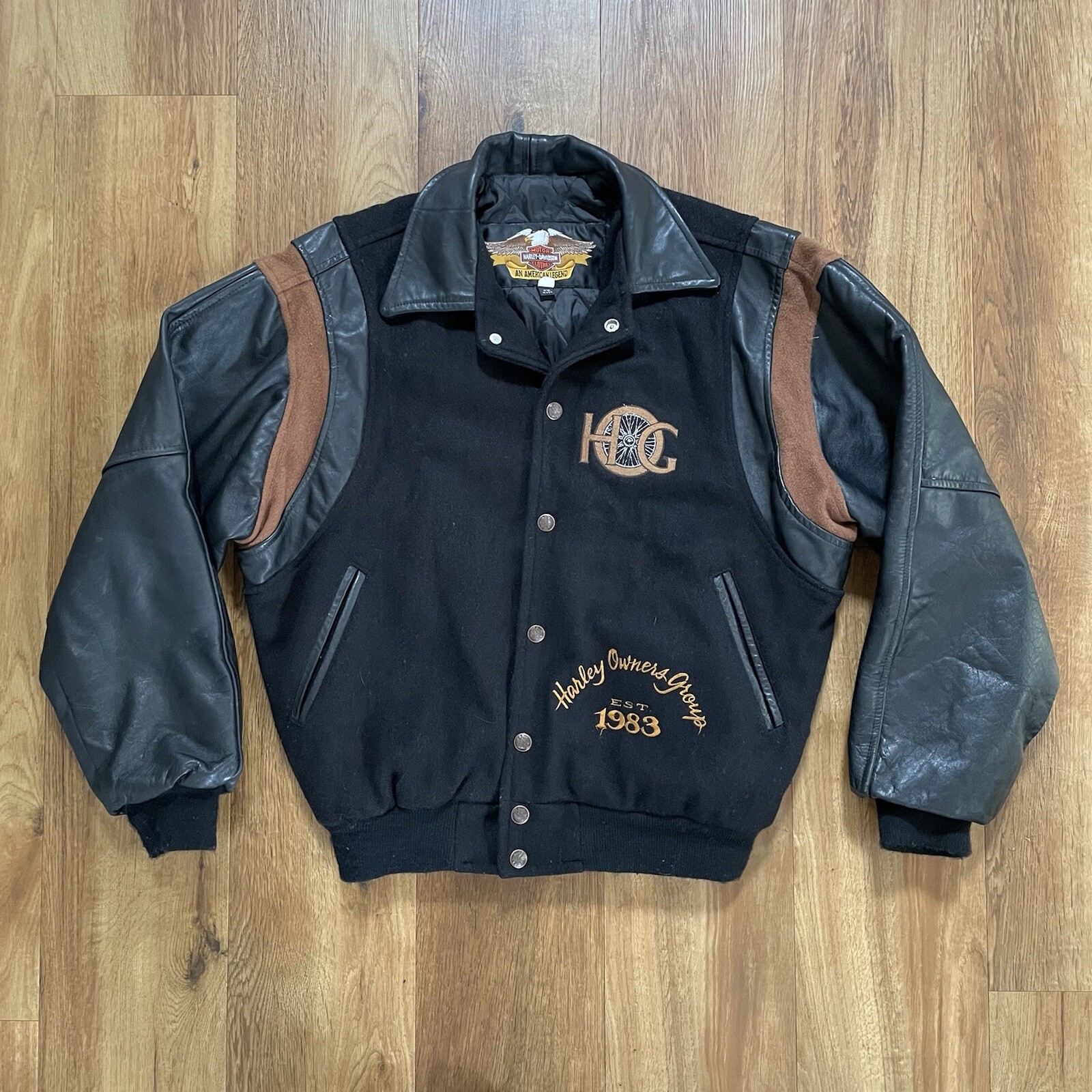 Harley Davidson Owners Group HOG Vintage 80s 90s Varsity Motorbike ...
