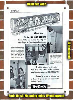 Metal Sign - 1948 Rio Grande California Zephyr - 10x14 inches | eBay