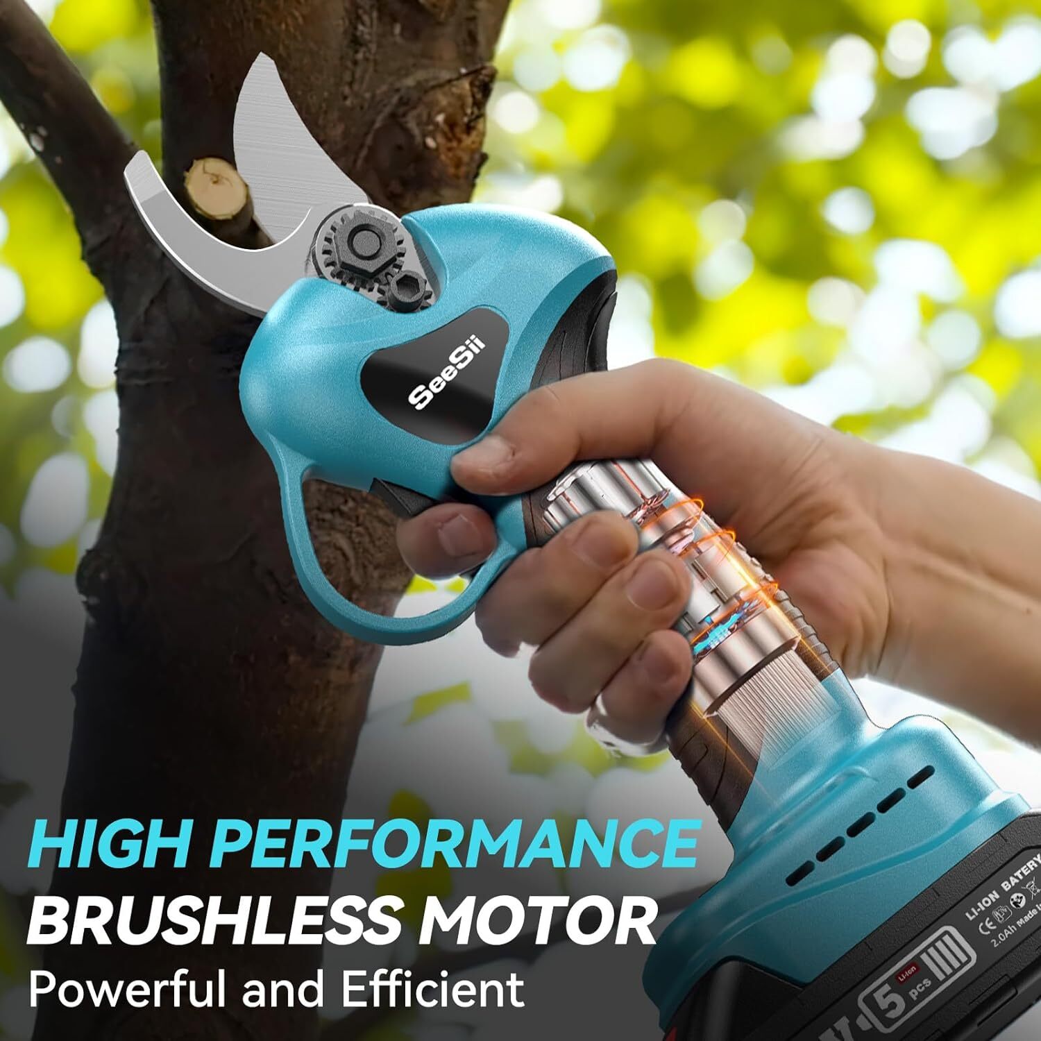 Seesii Cordless Pruning Shears Electric Power Brushless Pruners Shears ...