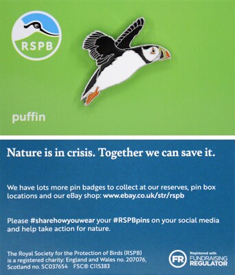 RSPB Pin Badge Puffin (flying) NIIC P02991 | eBay UK