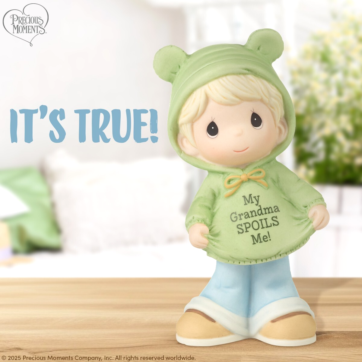 *SALE* New PRECIOUS MOMENTS Porcelain Figurine MY GRANDMA SPOILS ME Boy ...
