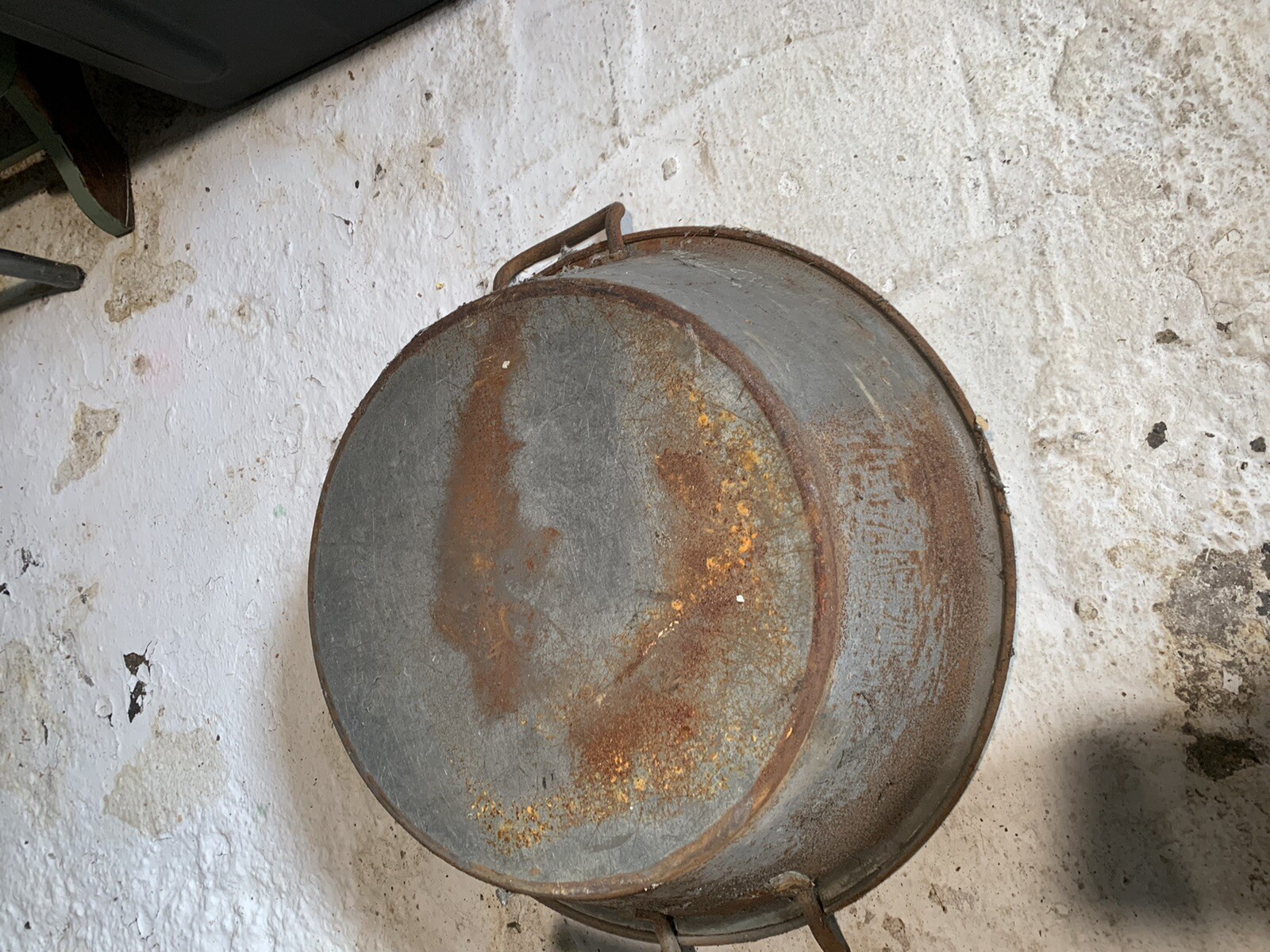 Vintage Galvanized Oil Drain Pan Wash Tub Handles Rat Rod Man Cave | eBay