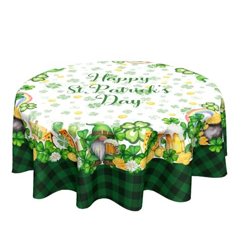 Happy St. Patrick's Day Tablecloth 60x60 Inch 60" (Round) Green ...