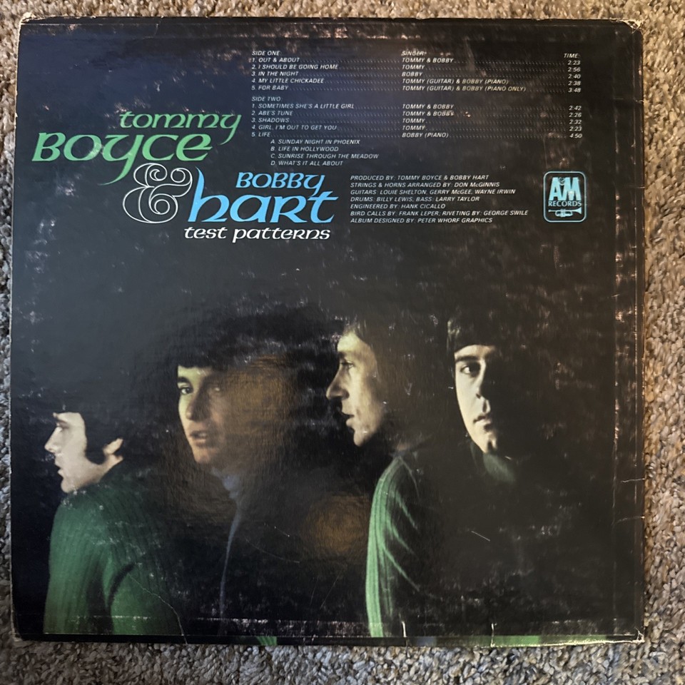 Tommy Boyce Bobby Hart Test Patterns Vinyl LP A&M 1967 Promo Copy | eBay