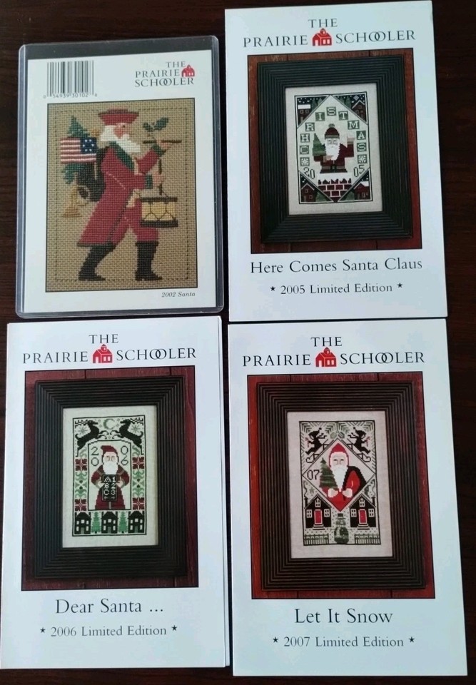 16 PRAIRIE SCHOOLER 2002; 2005-2024 LIMITED EDITION SANTA CROSS STITCH ...