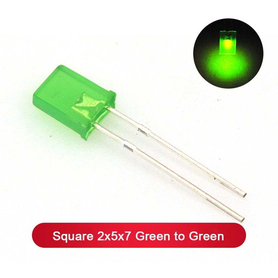 2x5x7mm Square Ultra Bright LED Lamp Emitting Diode White Blue Red ...