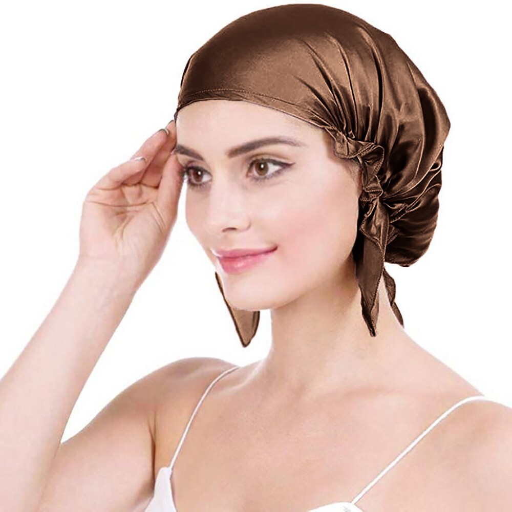 Beautiful Silk Sleep Night Cap Head Wrap Cover Bonnet for Women For ...