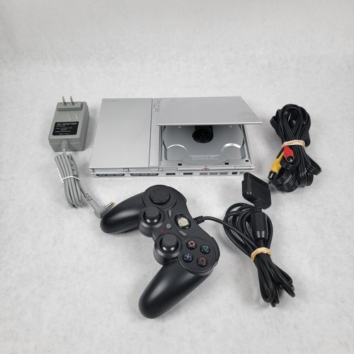 Sony PlayStation 2 PS2 Slim Console - Satin Silver, 3rd-Party Cont ...
