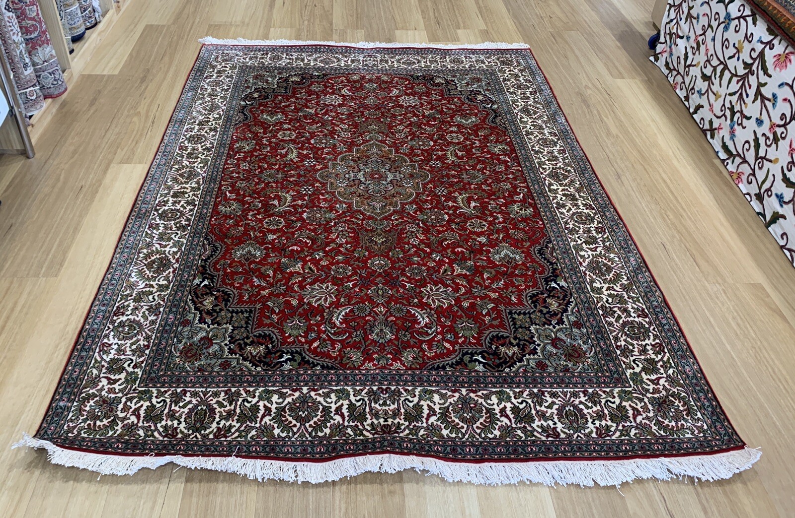 Persian Kashmir Hand Knotted Silk Rug Carpet Floor , Oriental Decor RRP ...