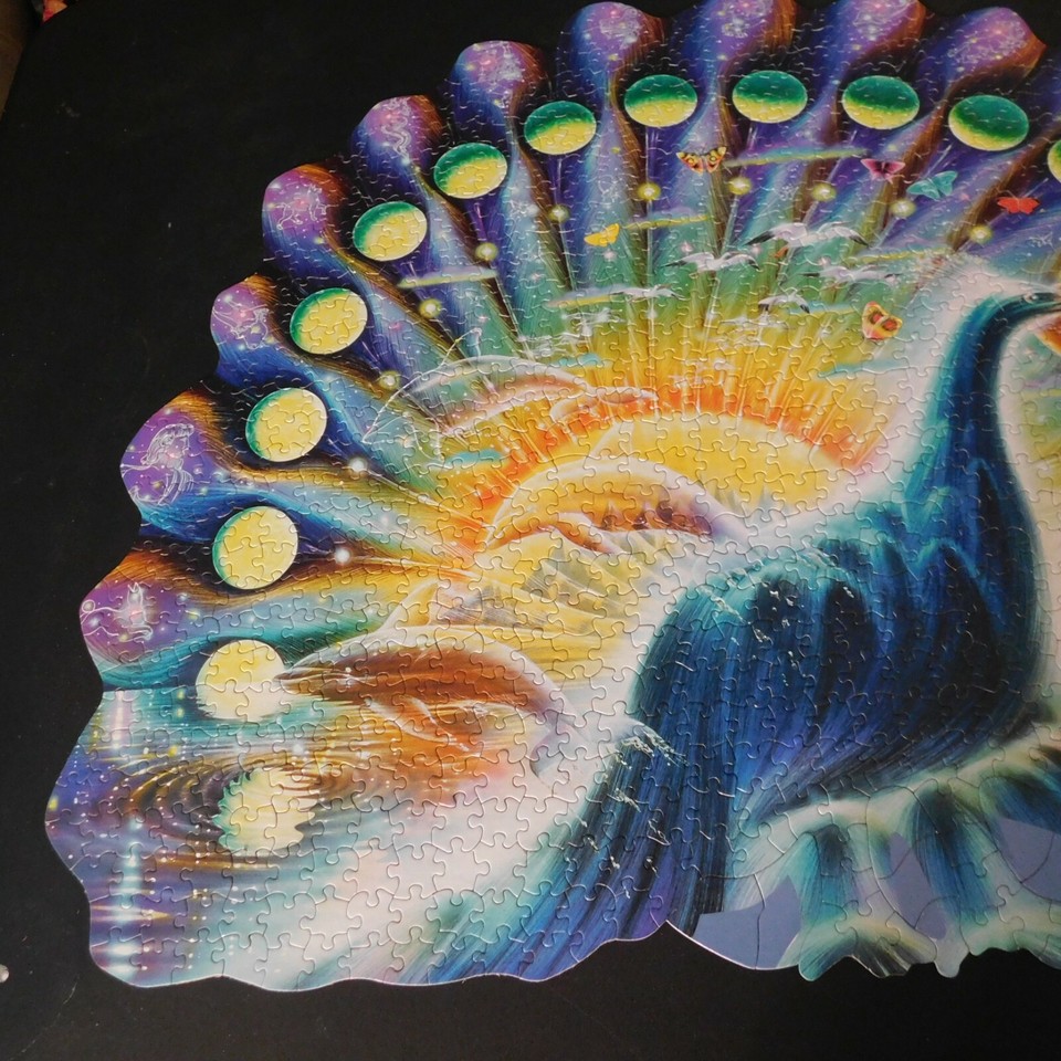 Ceaco Peacock Shaped Jigsaw Puzzle 1000 Pieces 30 in wide 24 in tall ...