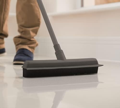 ADDIS 2 in 1 Rubber Broom & Squeegee Window Cleaner Long Extendable ...