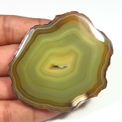 Brown Slice Geode Cabochon 61x50 mm Natural Slice Agate Gemstone 153 ...