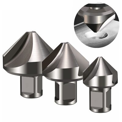 1PC 30 40 50mm HSS M35 3 Flute Countersink Drill Bit 90 degree Chamfer ...