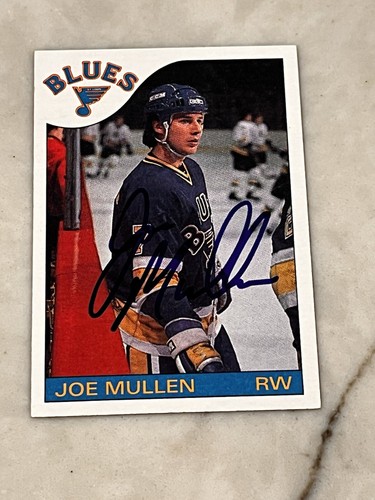 1985-86 Topps Hockey Joe Mullen Signed Auto Card #7 St. Louis Blues ...