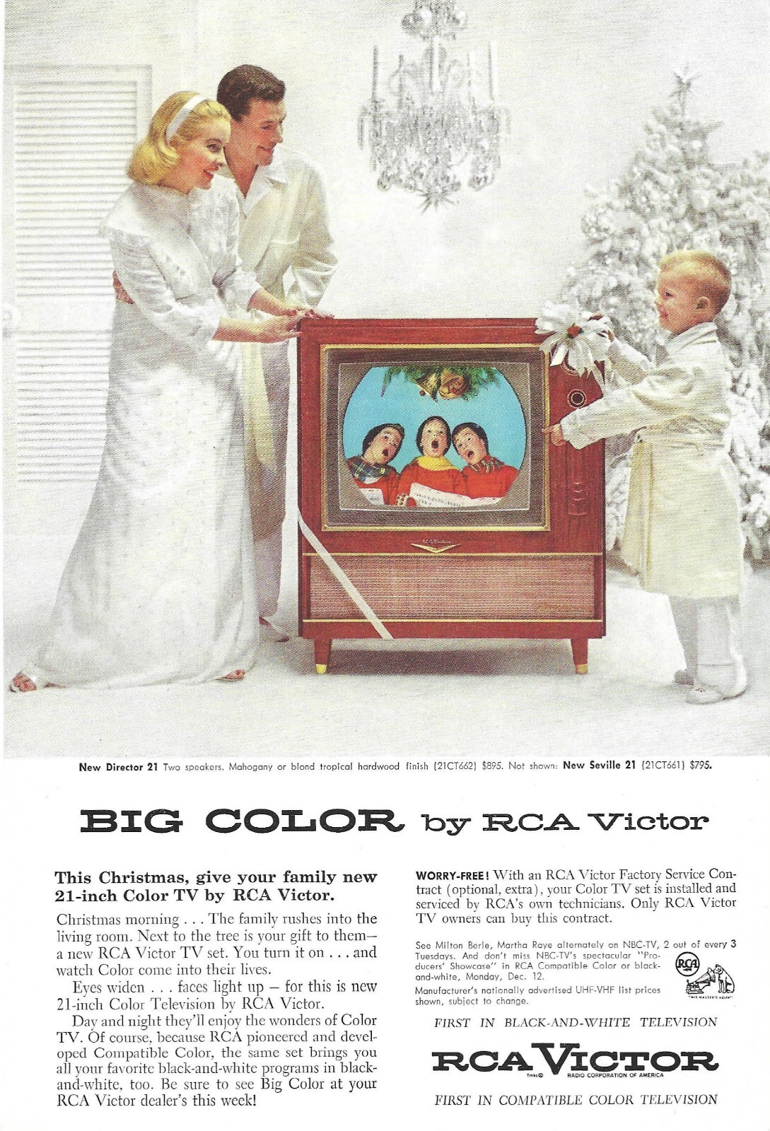 1955 RCA Victor Color Television Vintage Print Ad Ephemera TV Big Color ...