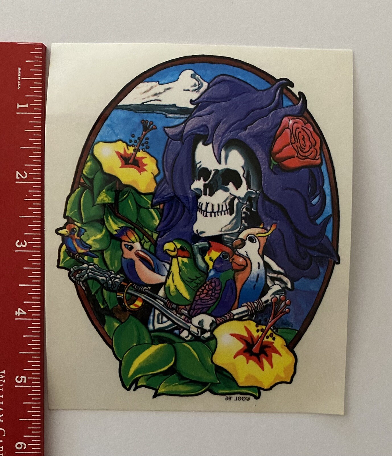 Vintage Grateful Dead Sticker Window Decal GGL 95 Hawaiian Skull ...