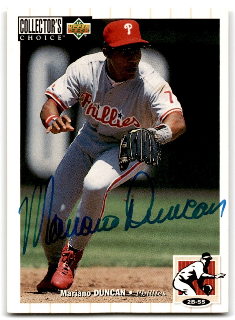 1994 Collector's Choice Signed Mariano Duncan Auto Philadelphia ...