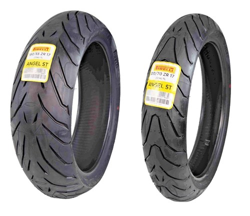 PIRELLI TIRE ANGEL ST Front & Rear set 120/70-17 180/55-17 Motorcycle ...