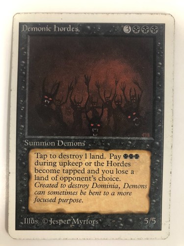 MTG 1x Demonic Hordes - Unlimited Edition 1993 HP Magic the Gathering ...