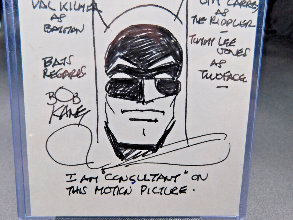 Bob Kane "Batman" Creator Signed Original Sketch Amazing Inscription ...