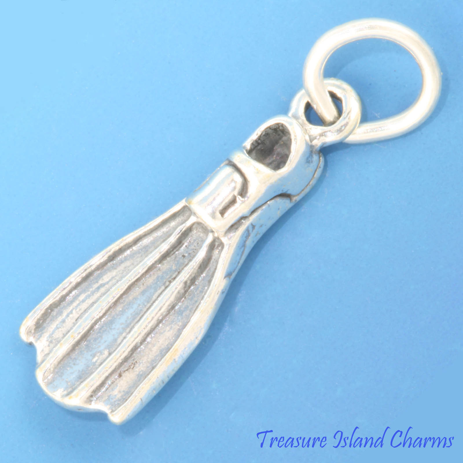Diver's Swim Fin Flipper Scuba Diving 3D 925 Solid Sterling Silver ...