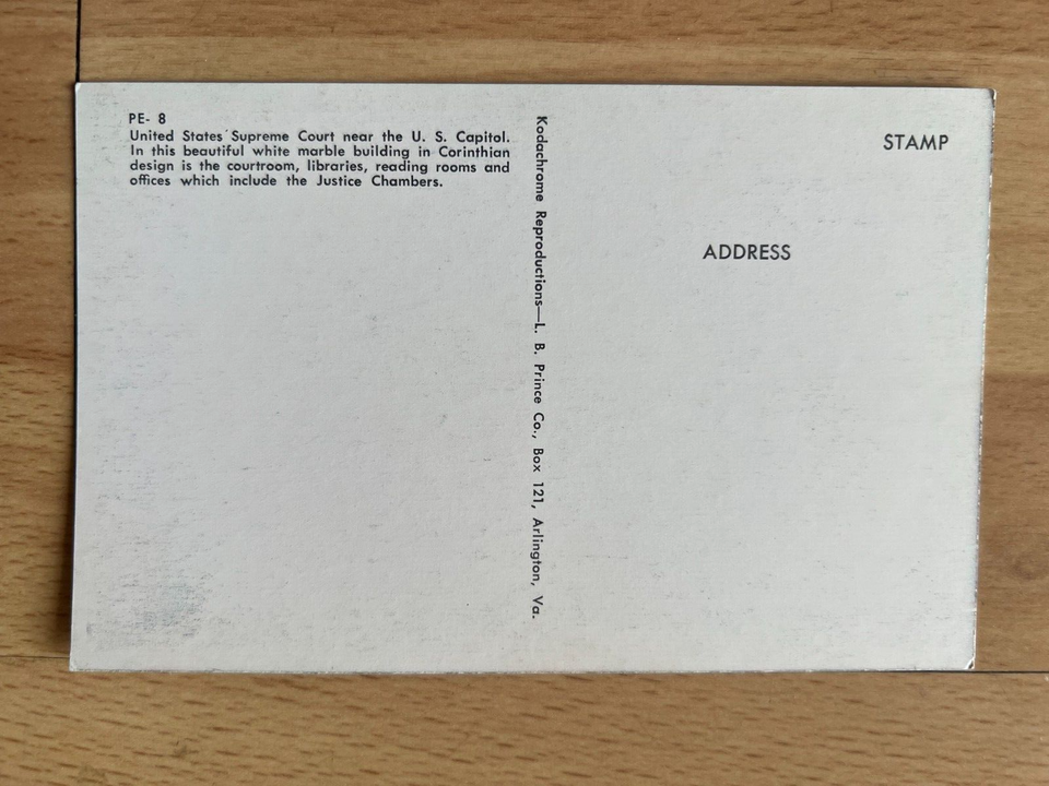 Postcard ~ U.S. Supreme Court ~ UNMAILED | eBay